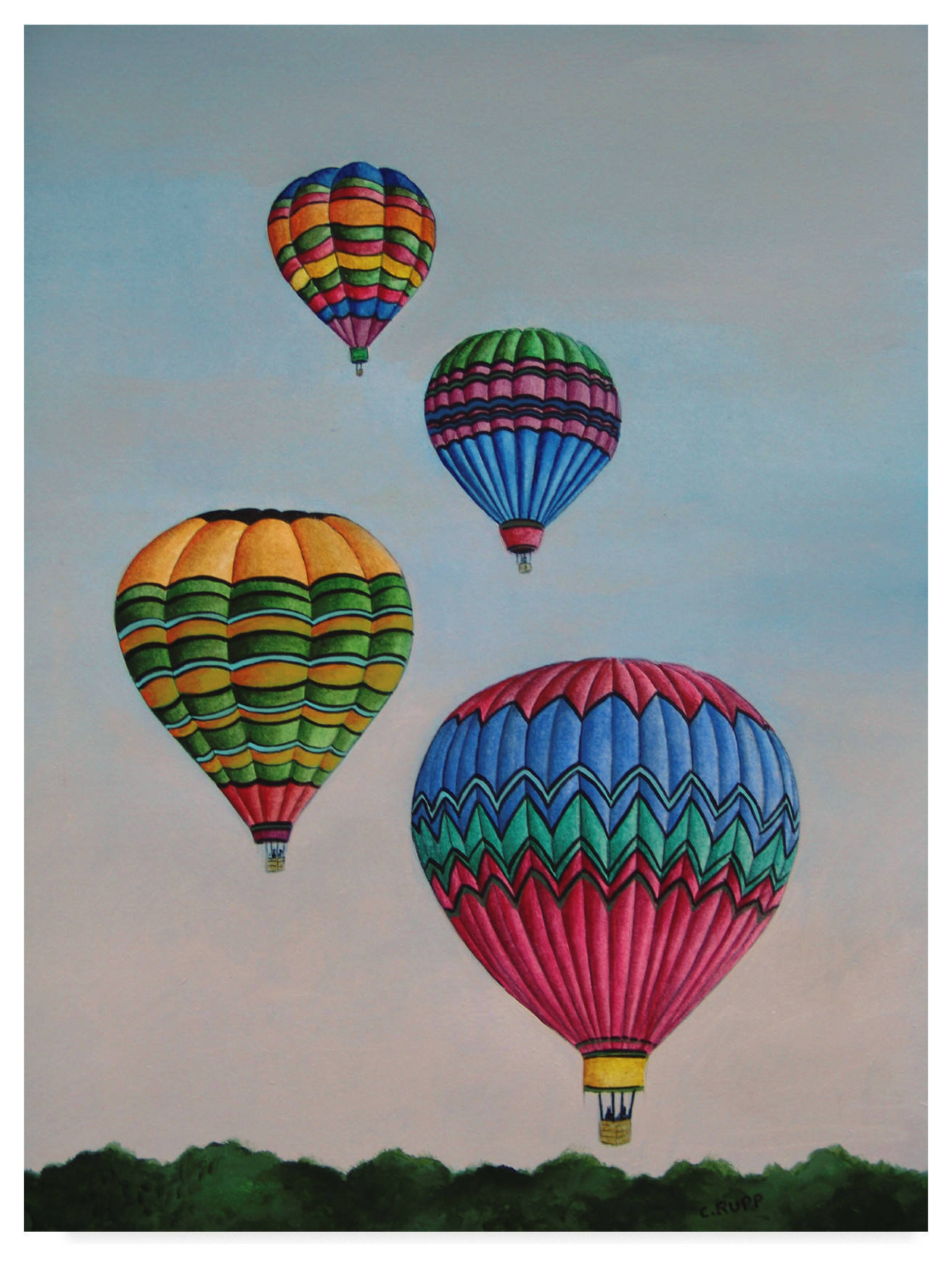 Carol J Rupp 'Balloons At Dawn' Canvas Art, 14"x19" - Contemporary ...