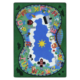 Kid Essentials, Early Childhood Alphabet Railway Rug, 7'8" x 10'9 ...