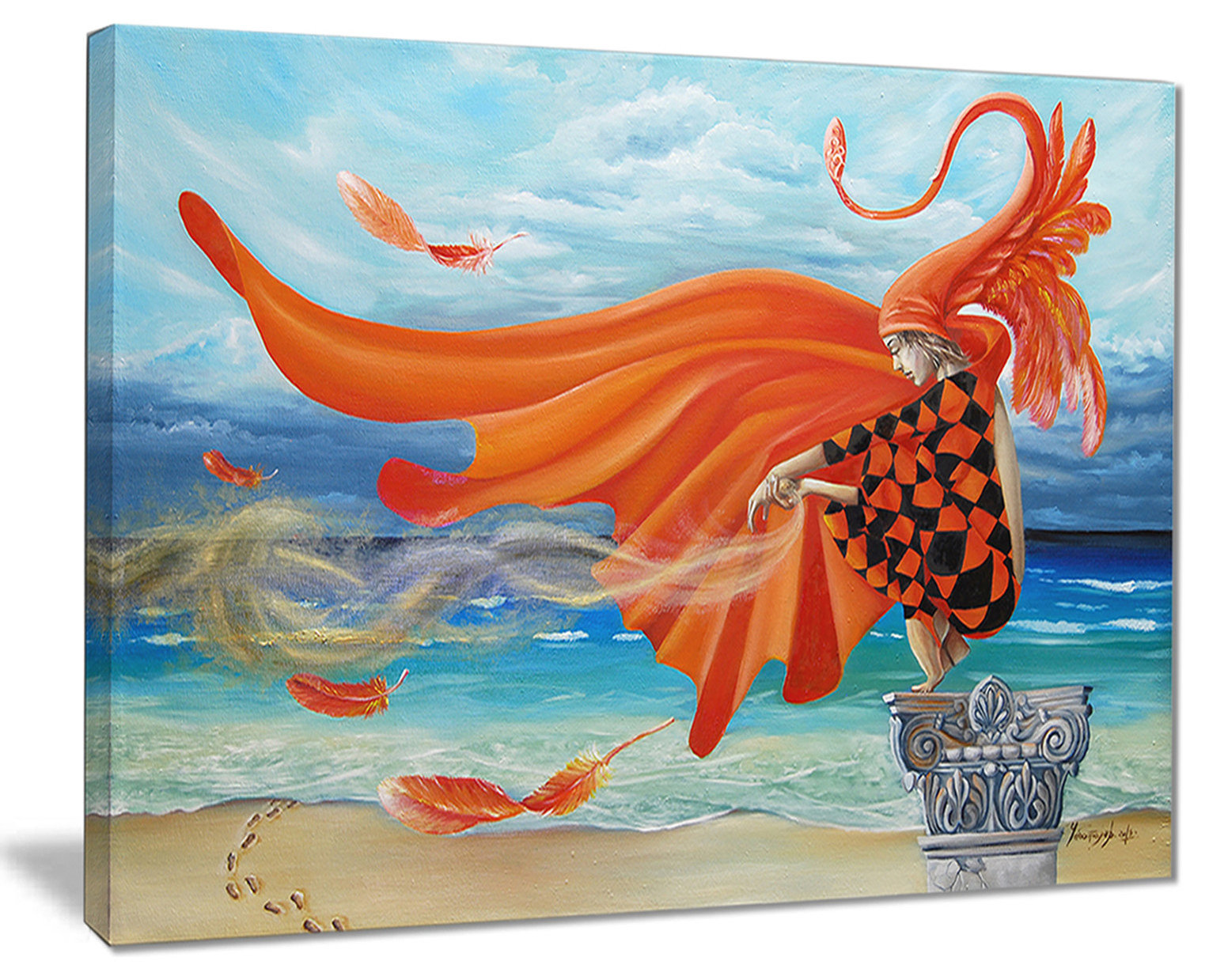 "Wind Blows All" Abstract Digital Art Canvas Print, 20"x12" - Beach ...