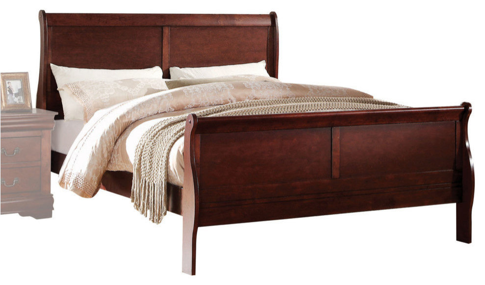 Louis Philippe Sleigh Bed, Cherry, Twin - Transitional - Sleigh Beds ...