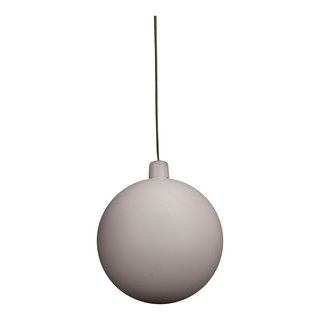 60Mm 2.5" Matte White Ball Ornament With Wire, Uv Coated - Contemporary ...