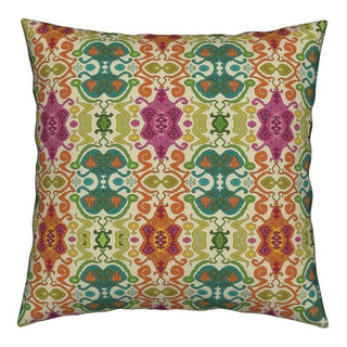 Pattern Abstract Geometric Ikat Pink Bohemian Throw Pillow ...
