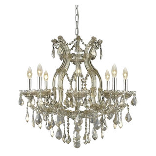 Elegant Maria Theresa Fixture, Golden Teak Finish With Royal Cut ...