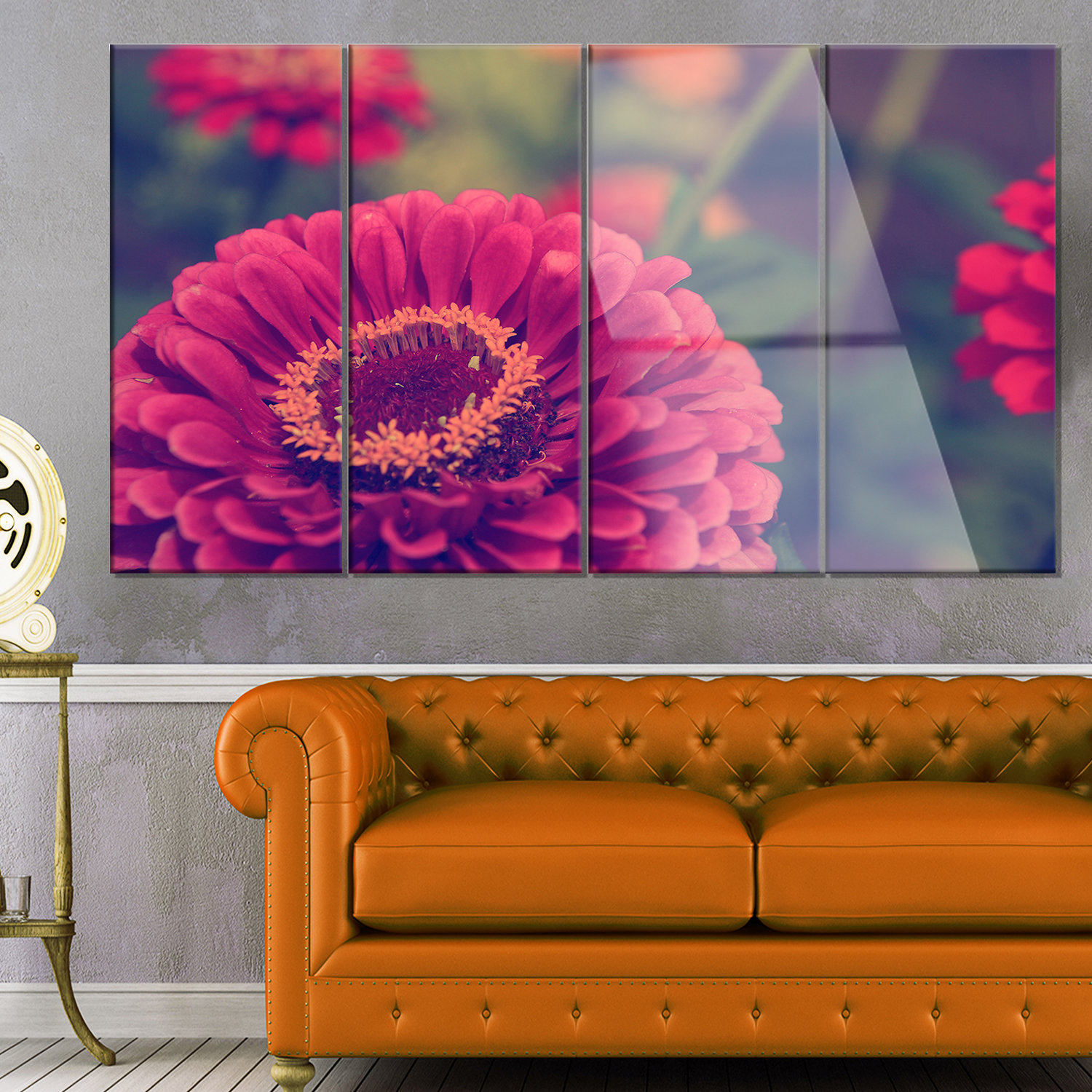 "Vintage Photo of Cute Red Flowers" Metal Wall Art, 48"x28 ...