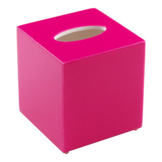 Hot Pink Lacquer Bathroom Accessories, Tissue Box - Contemporary ...