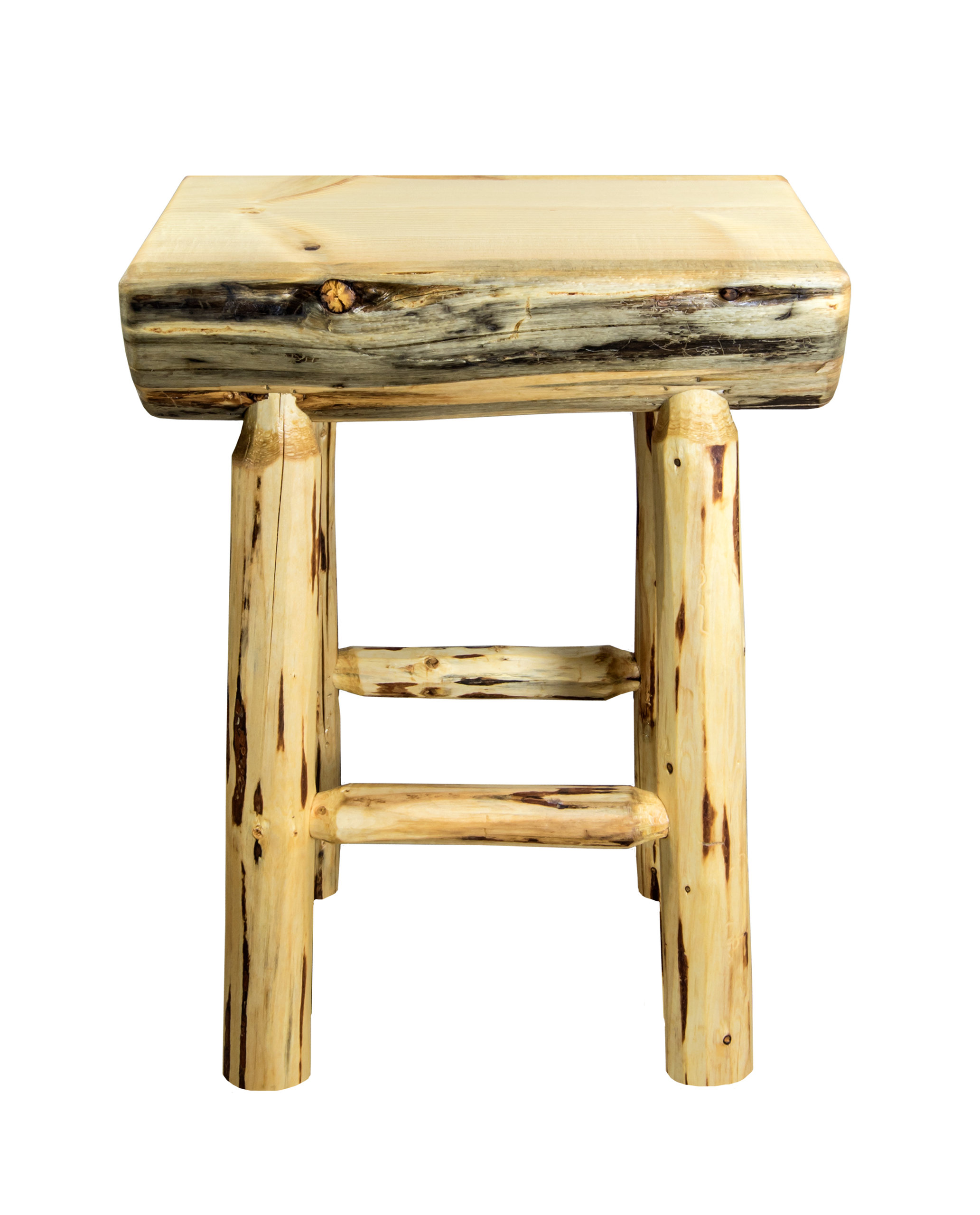 Montana Counter Height Half Log Bar Stool With Exterior Finish - Rustic ...