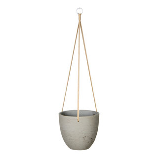 Patio 9" Wide Medium Hanging Pot - Beach Style - Outdoor Pots And ...