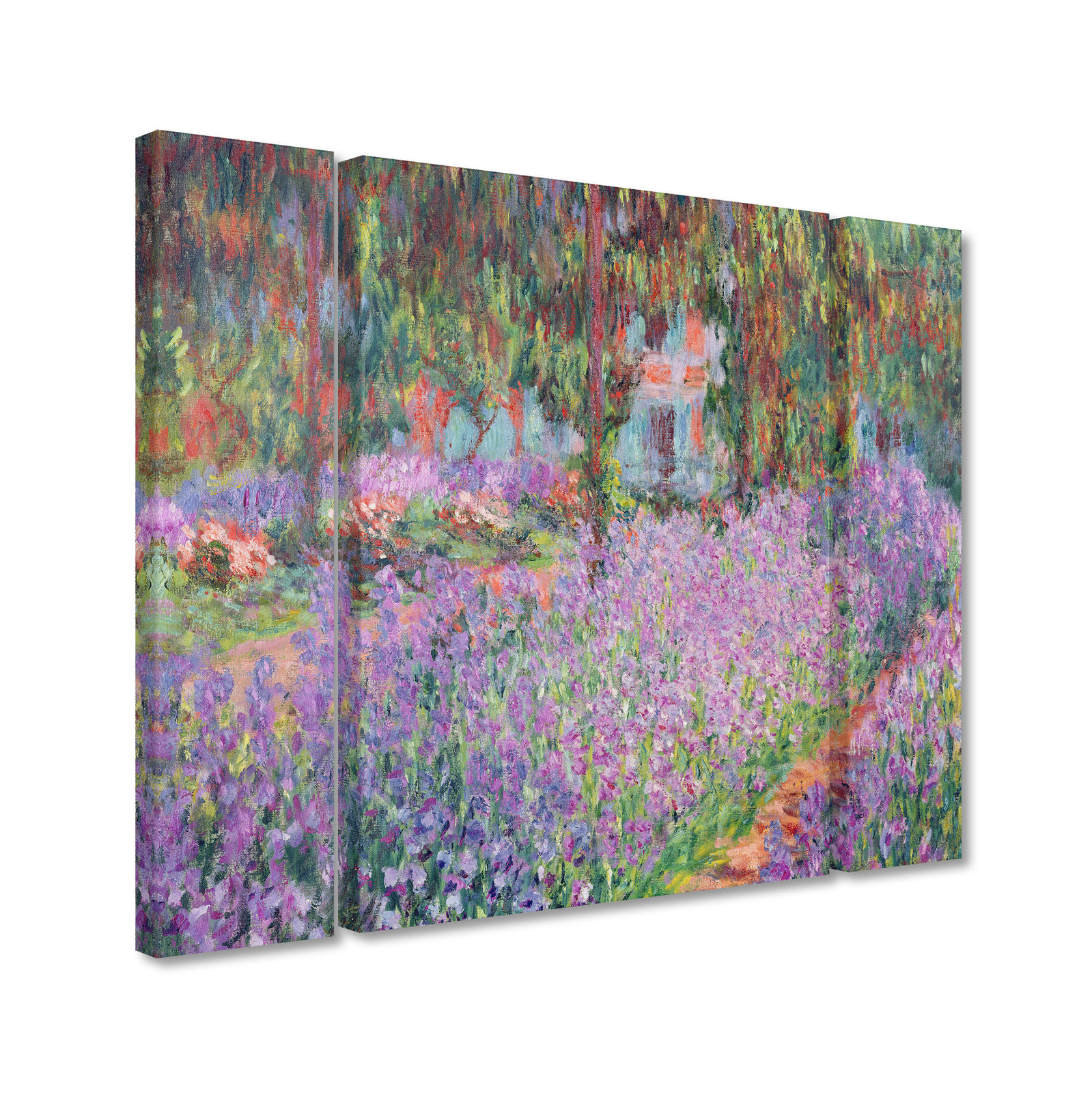 Claude Monet 'Artist's Garden at Giverny' Multi Panel Art Set, 32"x24 ...