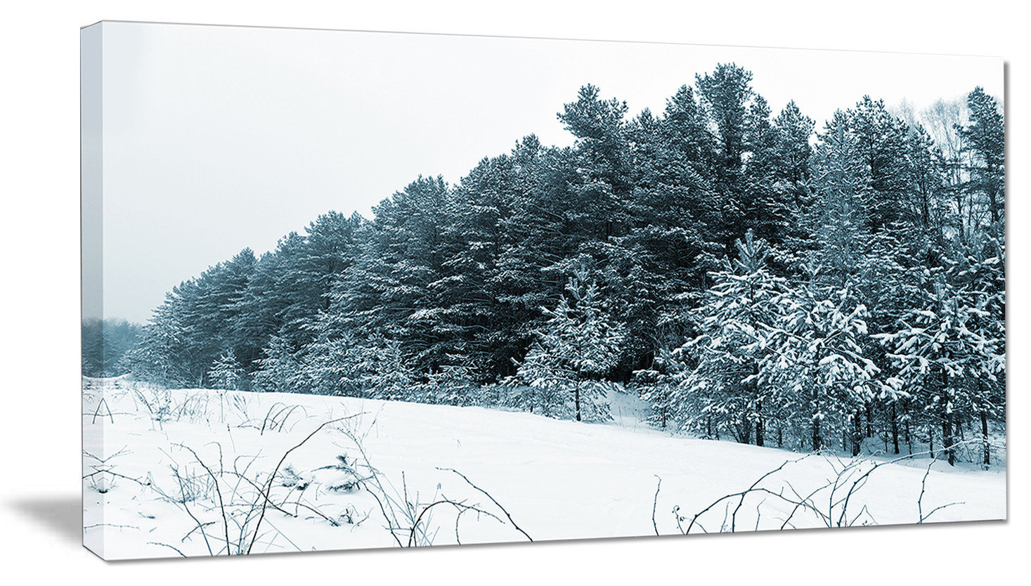 Dark Winter Trees, Landscape Canvas Art Print, 32"x16" - Contemporary ...