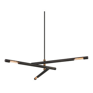 Hendrix Pendant, Chemical Bronze, 62" - Modern - Pendant Lighting - by ...