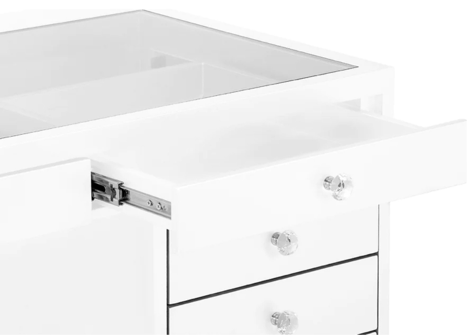 Slaystation Pro Premium Makeup Desk with Drawer and Crystal Knobs - Contemporary - Bedroom ...