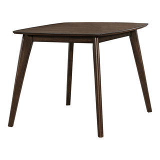 Wooden Dining Table with Tapered Panel Design Legs, Brown - Midcentury ...