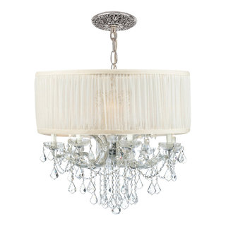 Crystorama Brentwood 12-Light Drum Shade Gold Chandelier - Traditional ...