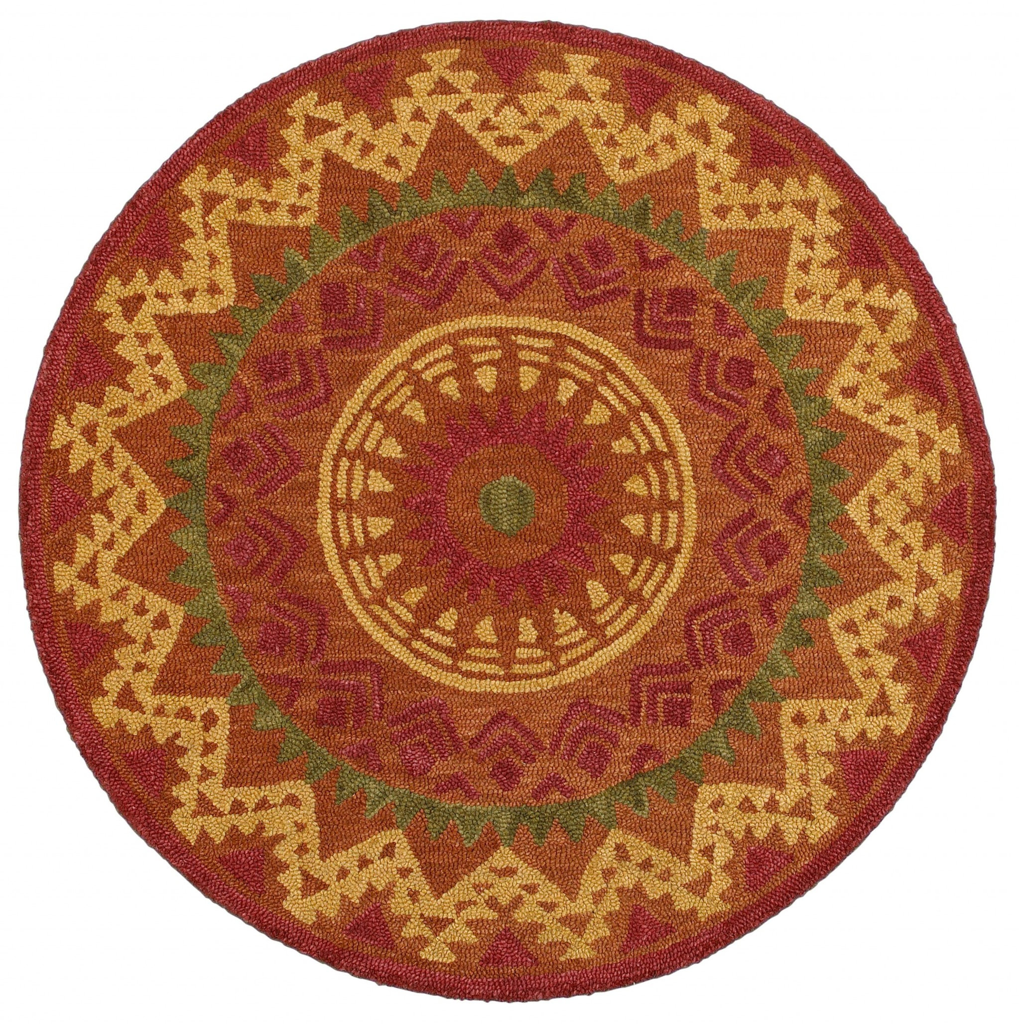 4??Round Orange Decorative Area Rug - Southwestern - Area Rugs - by Ami ...