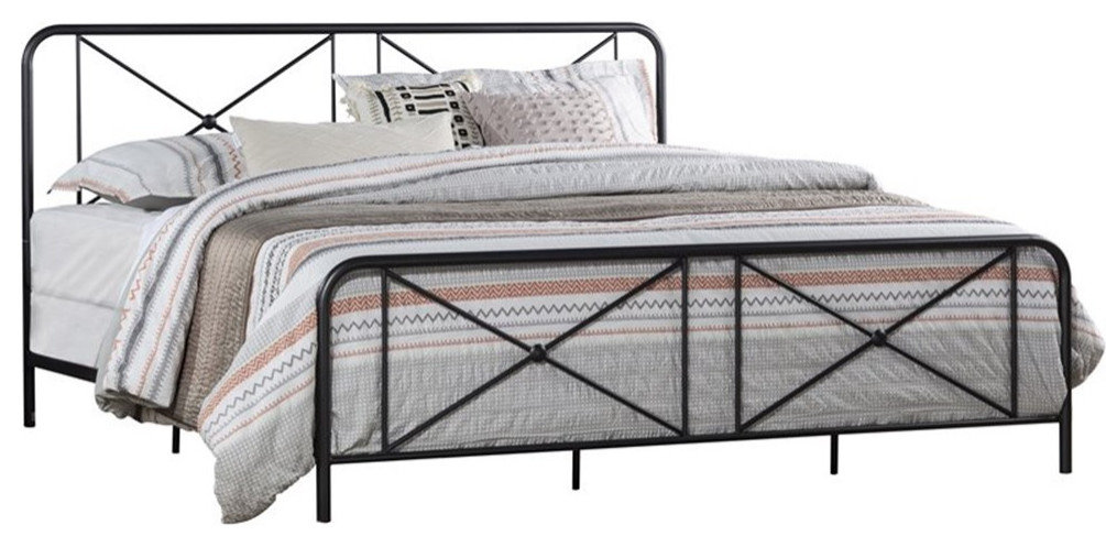 Hillsdale Furniture Williamsburg Metal King Bed Decorative Double X ...