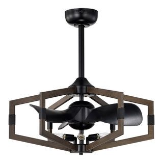Nicklas 26 in. Indoor Black Finish Ceiling Fan with Light Kit and ...