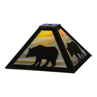 12 Square Lone Bear Shade - Rustic - Lamp Shades - by ShopFreely | Houzz