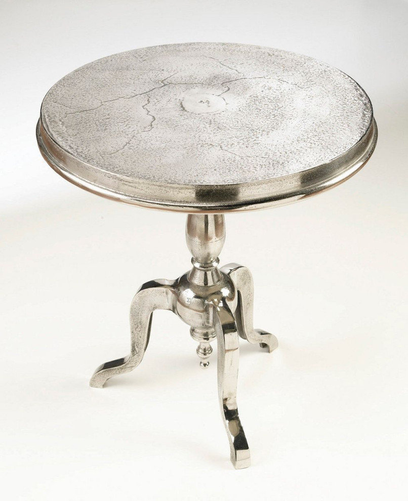 Mattox Metal End Table, Aluminum - Traditional - Side Tables And End ...