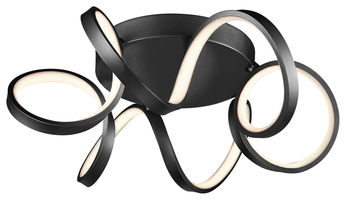 Synergy Flush Mount Light, Black, 20"Dx6.625"H, 20"Dx6.625"H - Modern ...