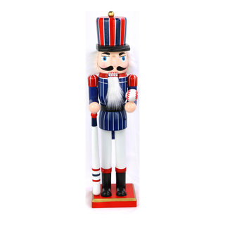 15" Traditional Wooden Nutcracker Baseball Player Figurine Christmas ...