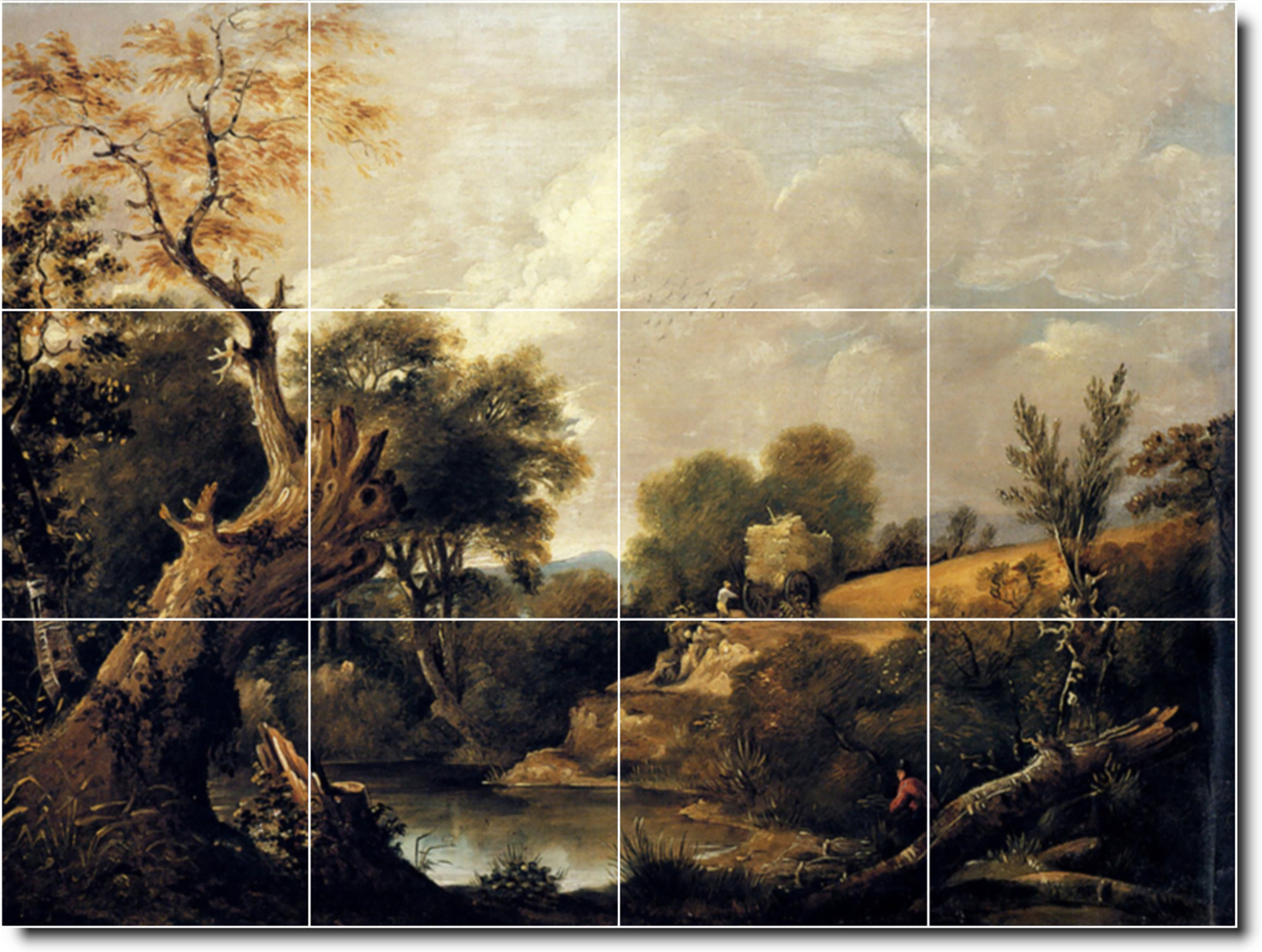 John Constable Country Painting Ceramic Tile Mural #230, 17" Wide x 12. ...