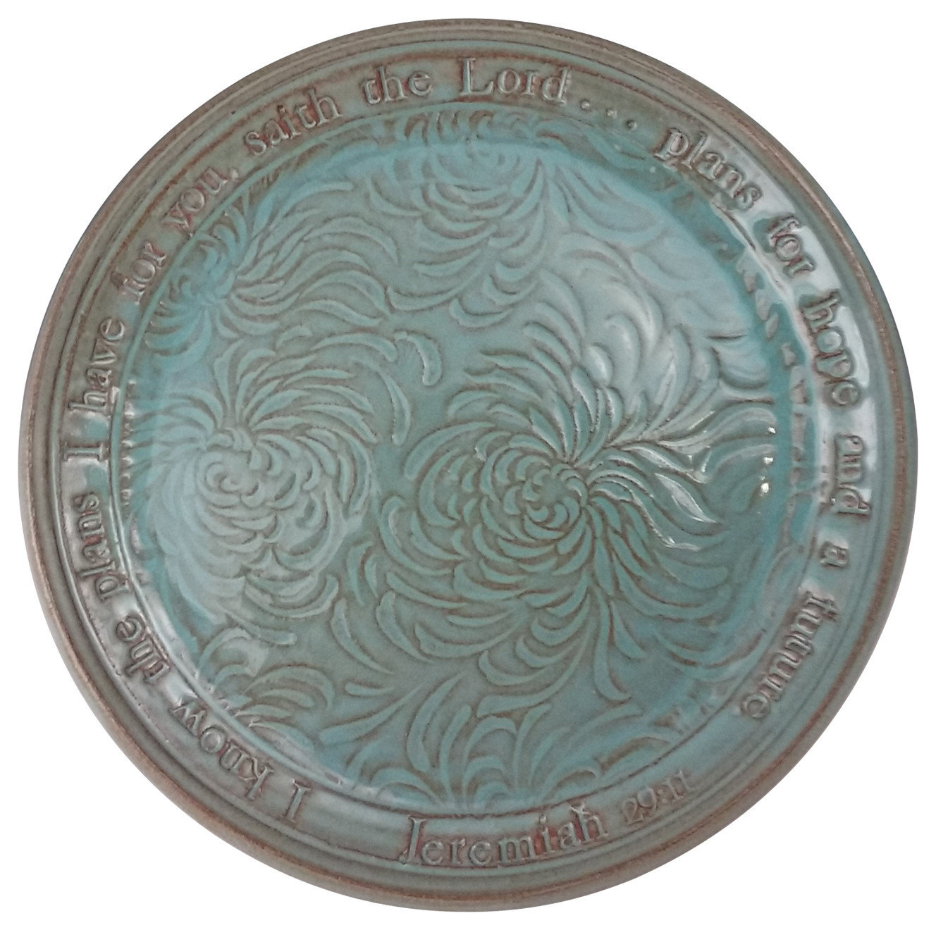 Panama Turquoise Scripture Platter - Traditional - Serving Dishes And ...