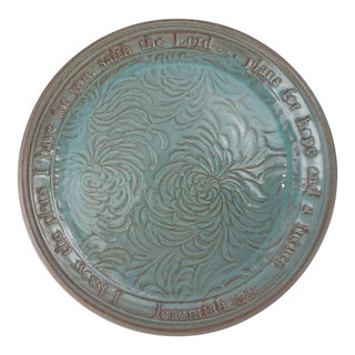 Panama Turquoise Scripture Platter - Traditional - Serving Dishes And ...