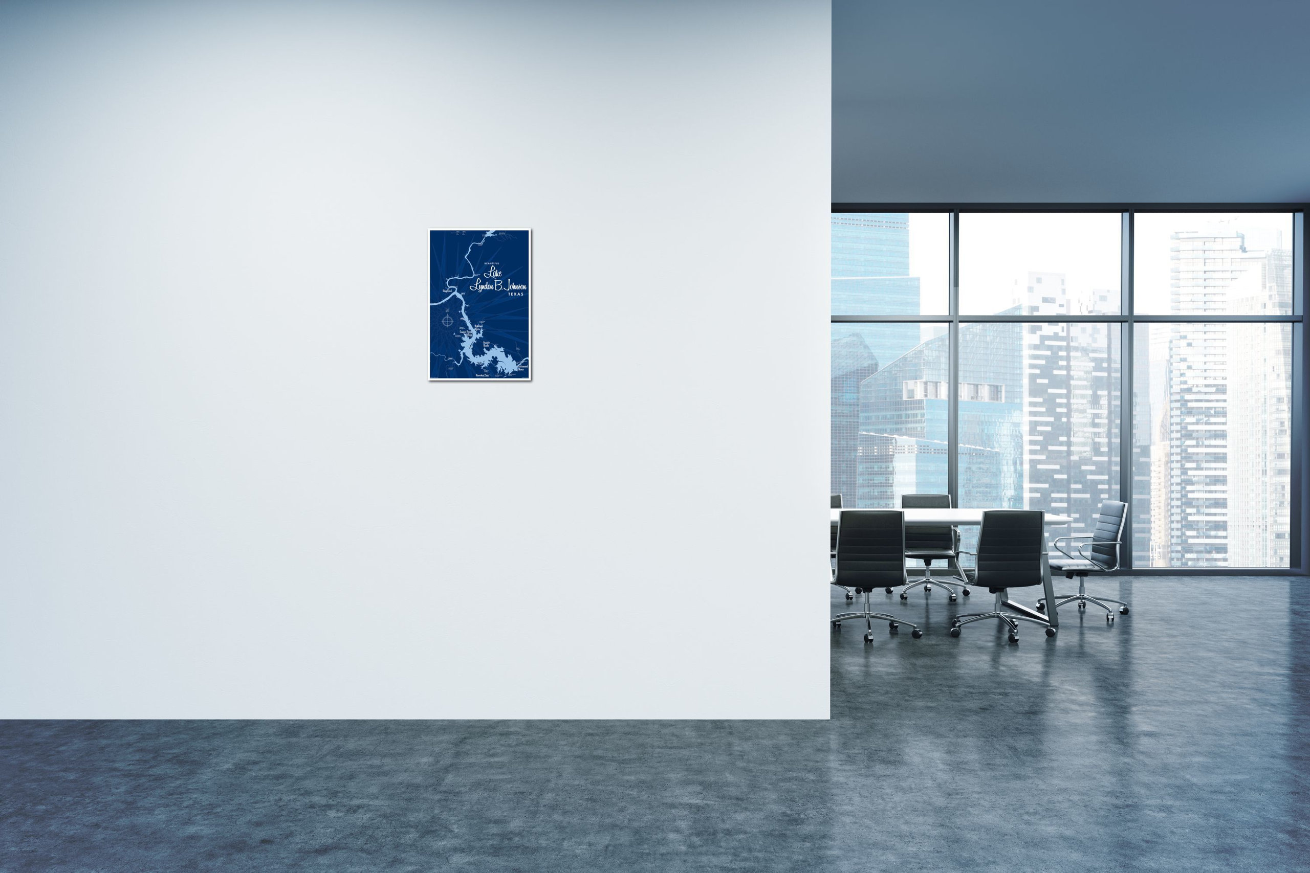 Lakebound Lake Lbj Tx Navy Art Print, 12"x18" - Contemporary - Fine Art ...