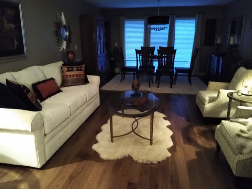 Suggestions on the color/type rug for under the coffee table.