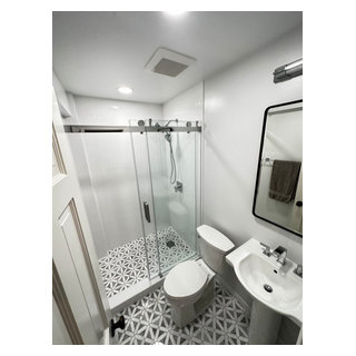 Small Bathroom Renovation Ice Cube with Patterned Tile - Bathroom - DC ...