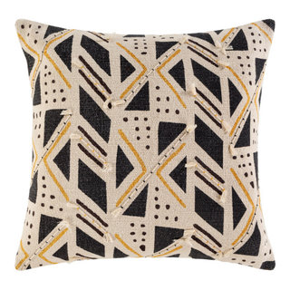 Surya Binga Pillow Shell With Down Insert 20"H X 20"W Black ...