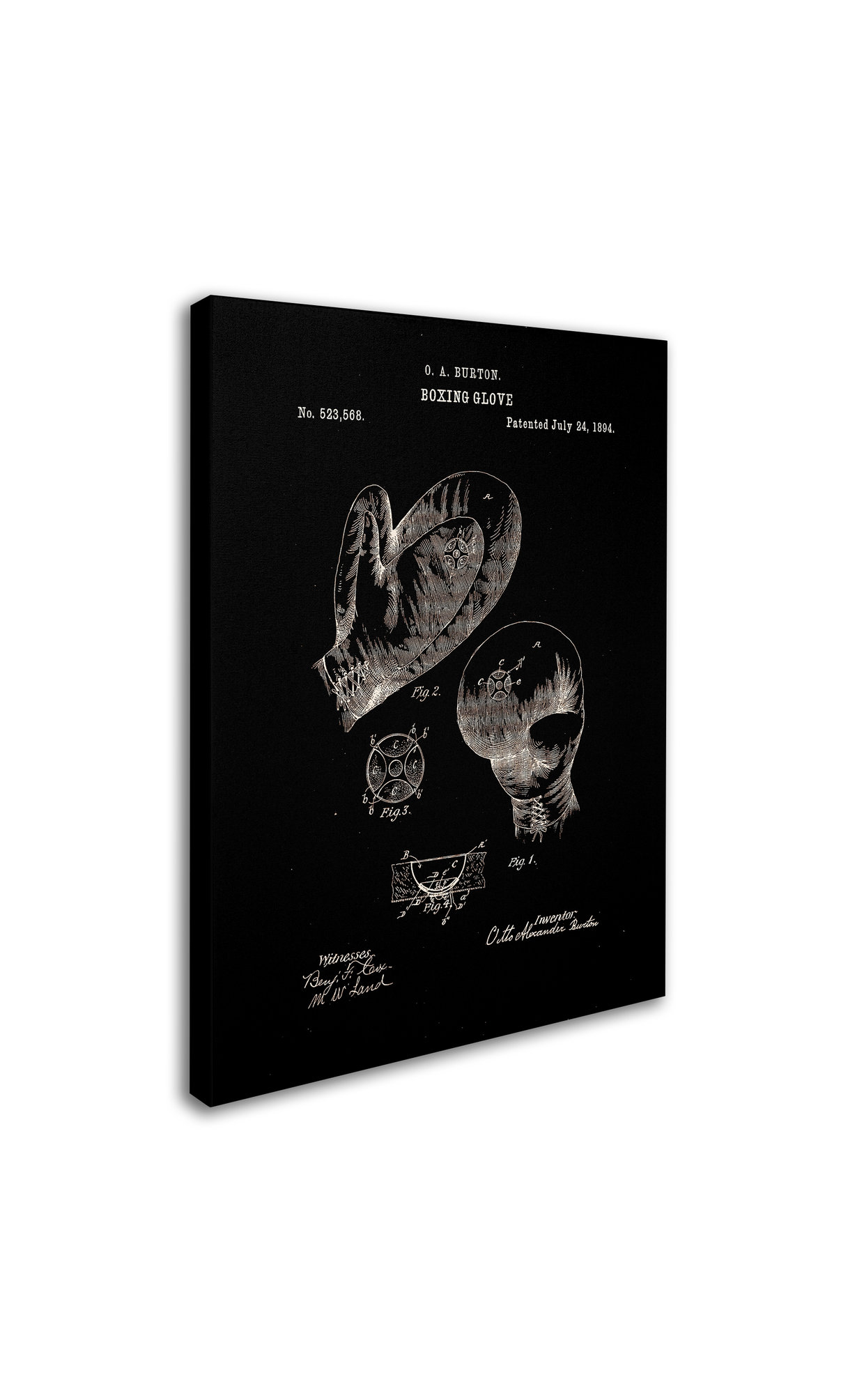 Claire Doherty 'Boxing Gloves Patent 1894 Black' Canvas Art, 14x19 ...