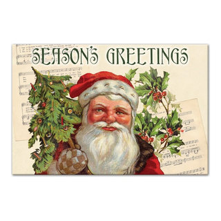 Vintage "Season's Greetings" Canvas Wall Art, 36"x24", 36x1.25x24 ...