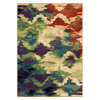 Orian Mardi Gras Watercolor Trellis Area Rug, 5'3"X7'6" Area Rug ...
