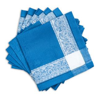French Home Linen Set of 6 Paris Napkins, French Blue - Traditional ...
