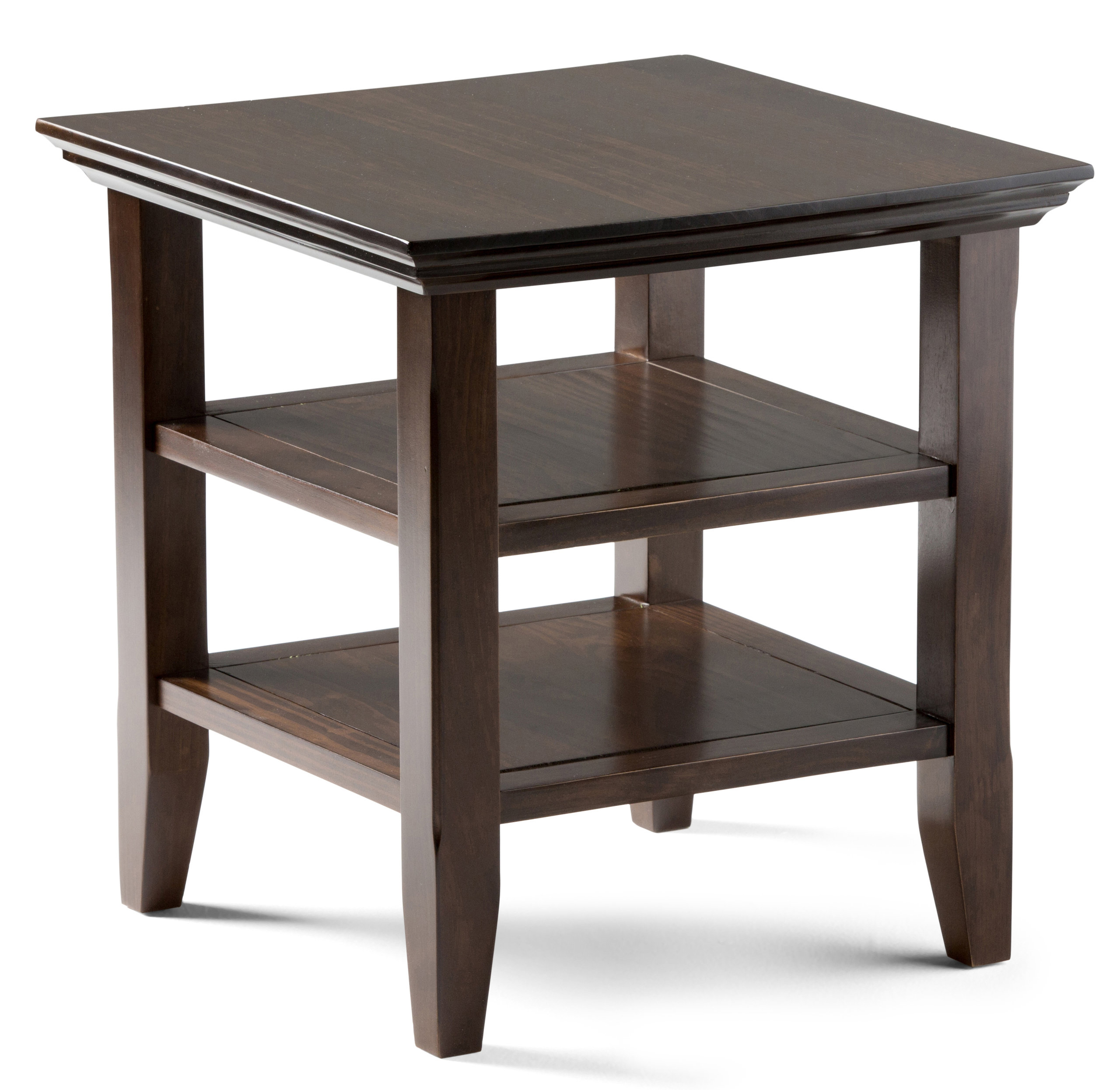 Acadian Solid Wood 19 Inch Wide Square Transitional End Table In ...
