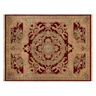 Pak-Persian Dorris Red/Tan Wool Rug - 9'0 x 11'11, 9'0" x 11'11 ...