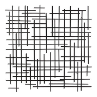 Cheungs Iquara Modern Decorative Small Black Square Metal Wall Art ...