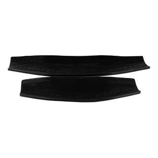 Metal, Set of 2 16/21", Geometric Disk Plate, Black, 21x11x2 inches ...