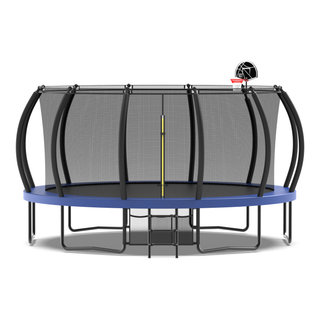 16FT Round Backyard Trampoline with Basketball Hoop,ASTM Certified ...
