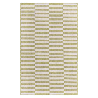 Rug Unique Loom Outdoor Striped Green Rectangular 5' 0 x 8' 0 ...