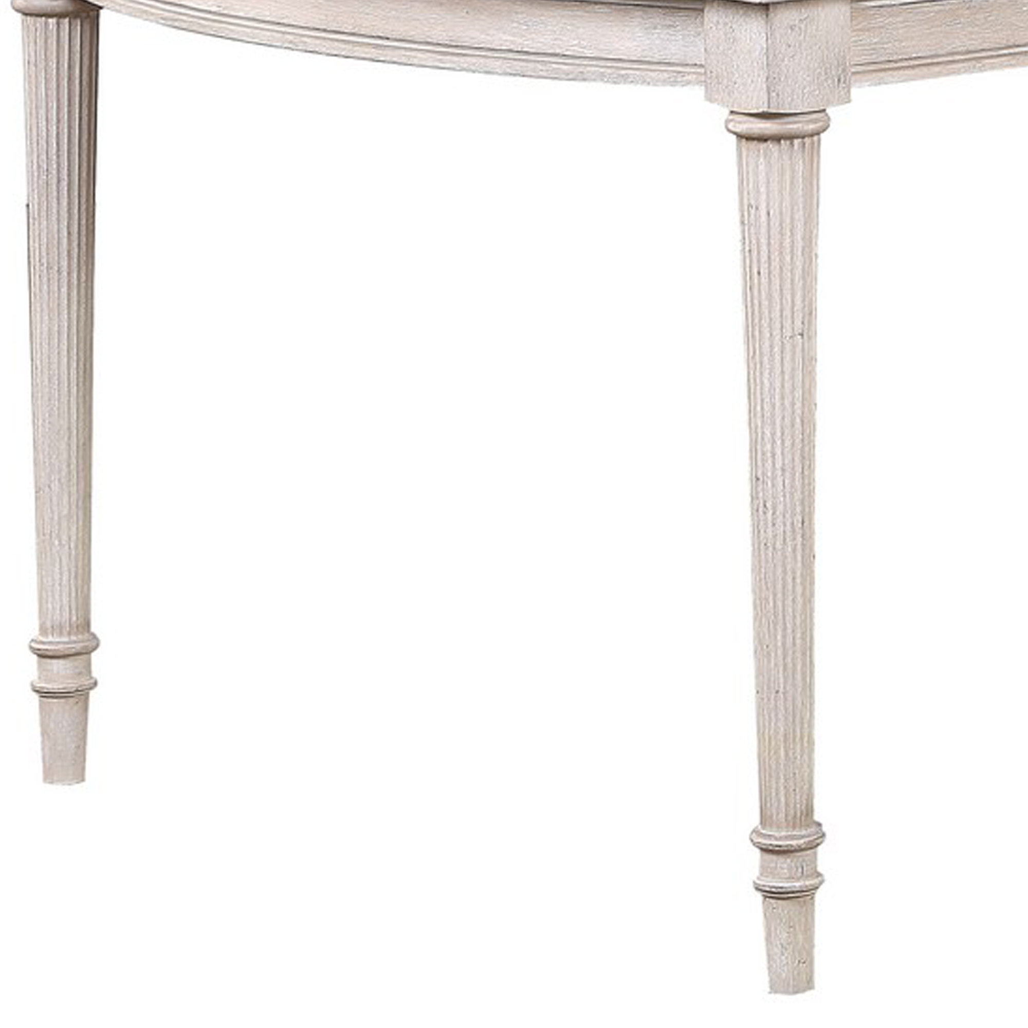 Benzara BM252299 Dining Table With Leaf Extension and Reeded Legs ...