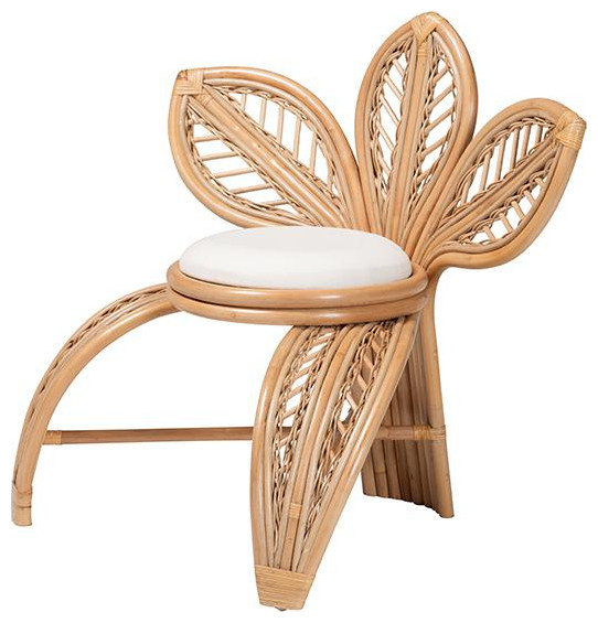 bali & pari Gresham Modern Bohemian Natural Rattan Leaf Accent Chair ...