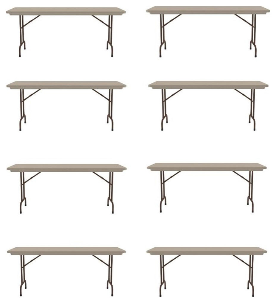 Home Square Blow-Molded Folding Table in Mocha Granite Finish - Set of ...