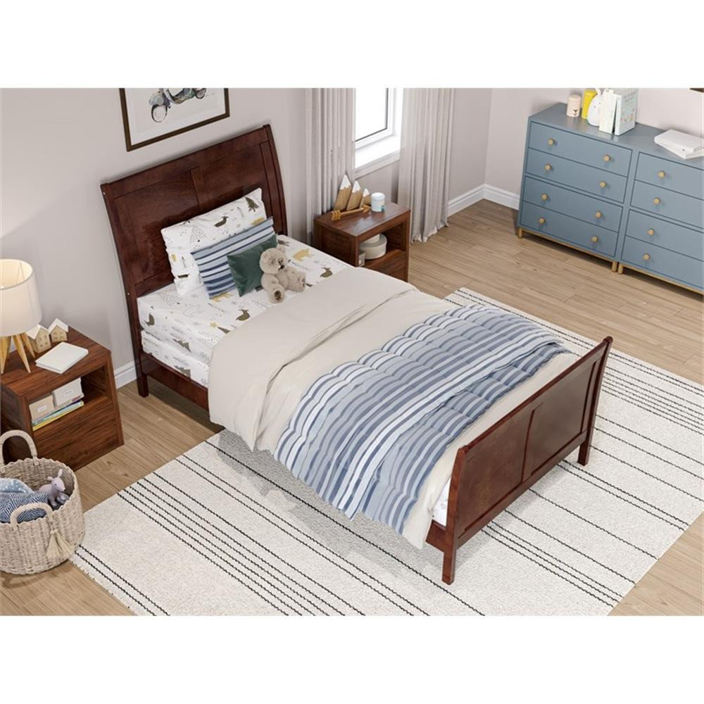 Portland Twin Solid Wood Foundation Bed Frame with Matching Footboard ...