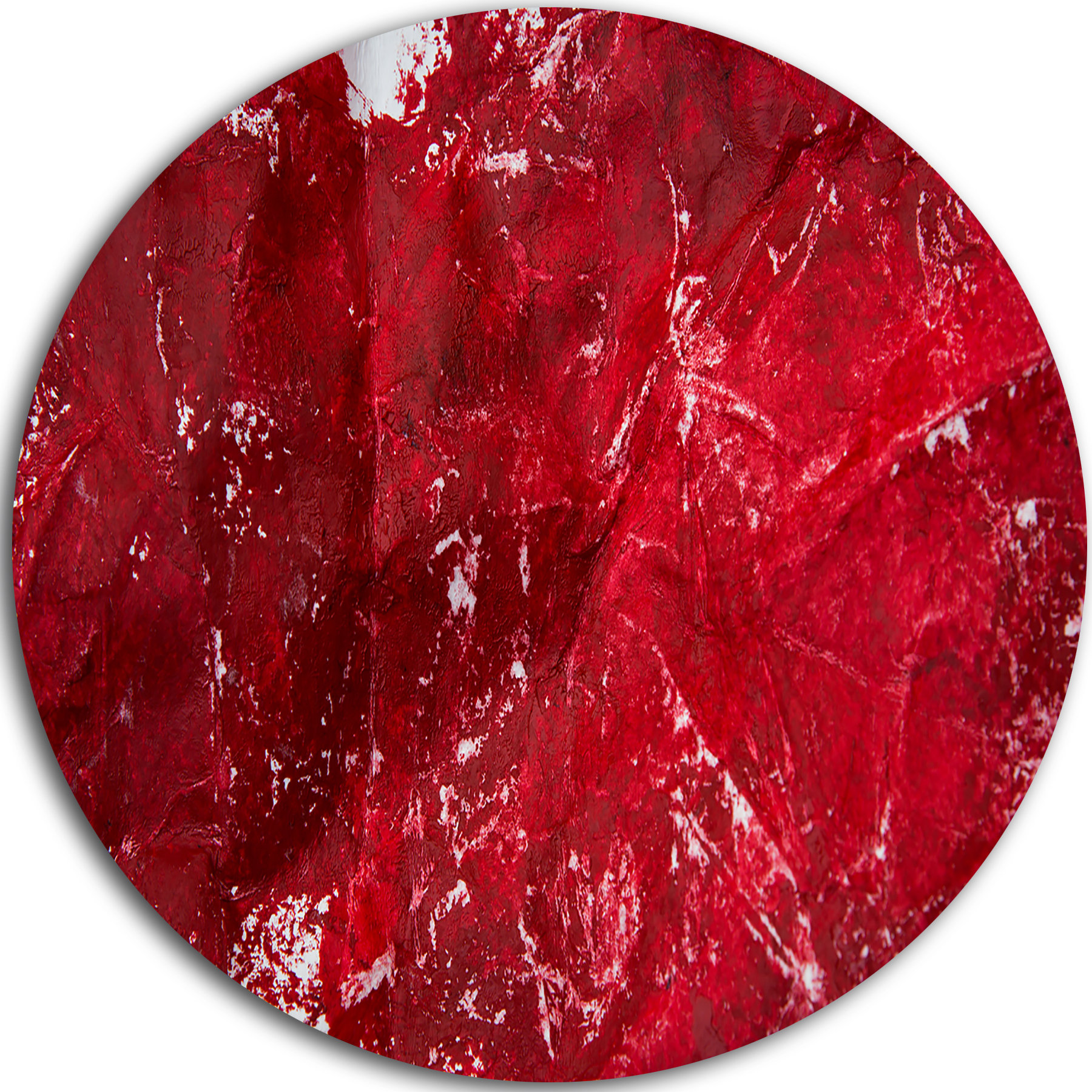 Abstract Red Texture, Abstract Round Wall Art, Disc of 11 inch ...