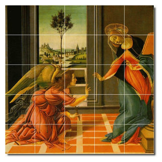Sandro Botticelli Angels Painting Ceramic Tile Mural #48, 60" Wide x 60 ...