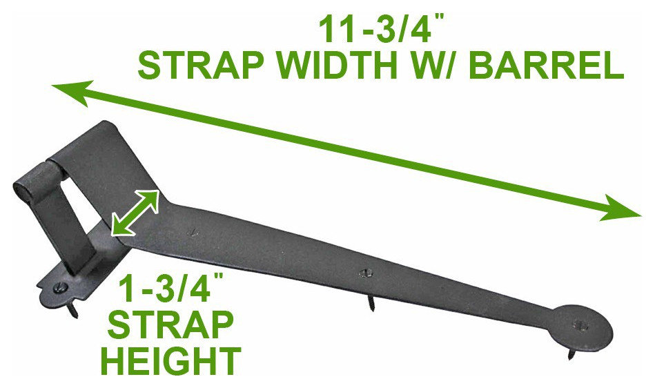 Black Offset Strap Hinge Lift Off Pintle Hinges Cast Iron 11 3/4" L ...