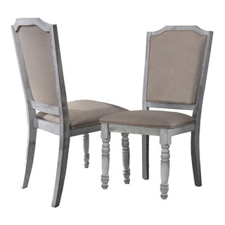 Rustic White Farmhouse Style Dining Chairs, Set of 2 - French Country ...