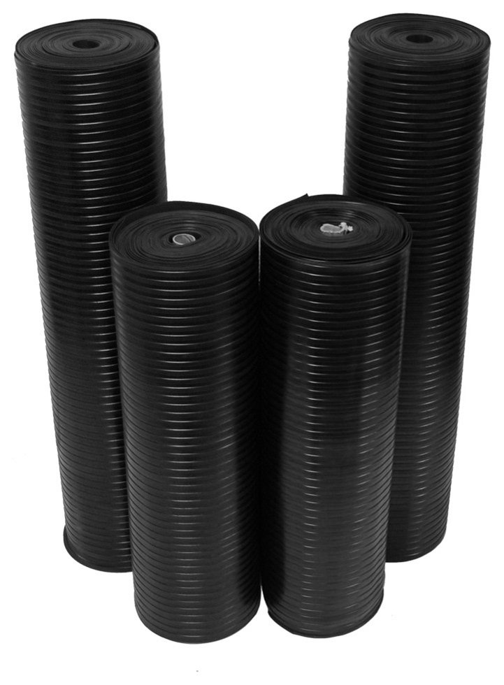 Wide-Rib Corrugated Rubber Floor Mat-3mm Thick, 4' Wide-Offered in 5 ...